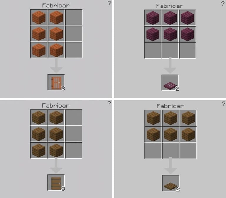 ¿Cómo craftear ️ puertas en Minecraft?